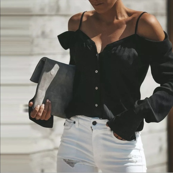 Tops | Cold Shoulder Button Down Blouse | Poshmark
